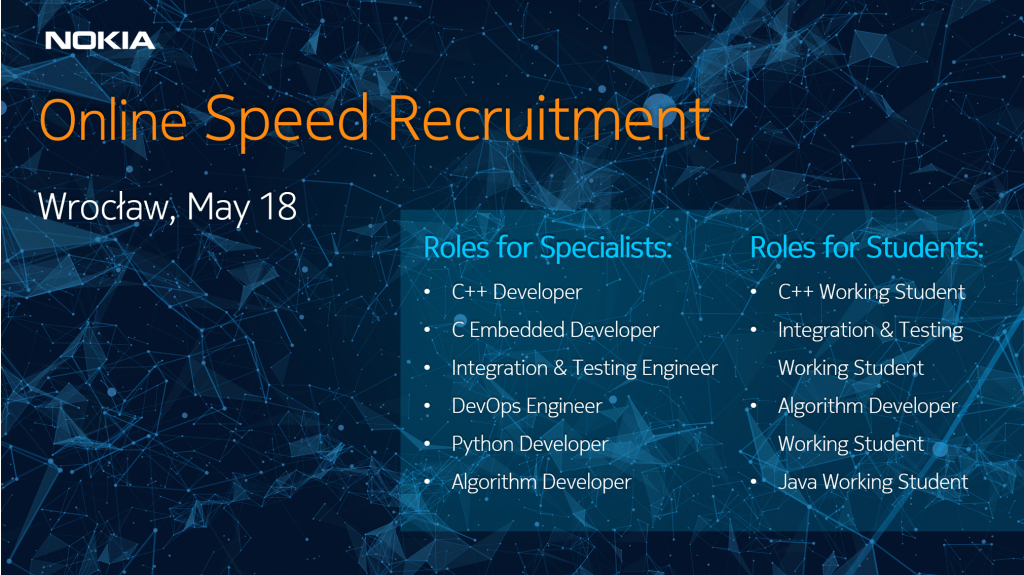 ONLINE Speed Recruitment event at Nokia Wrocław (May) - Nokia Wrocław ...